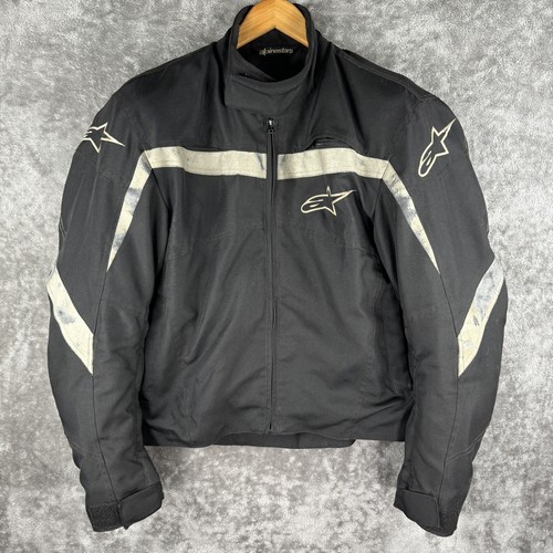 Alpinestars Mens Black Full Zip Armored Reflective Biker Jacket Size L ...