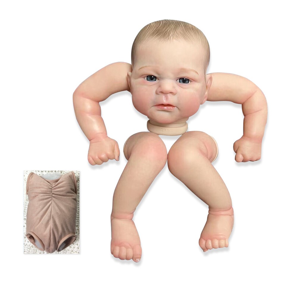 19in Reborn Baby Doll Kit Painted DIY Mold Full Limbs with Cloth Body ...