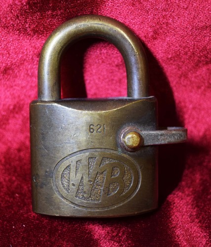 Vintage WB Brass Lock with Original Matching Key | eBay