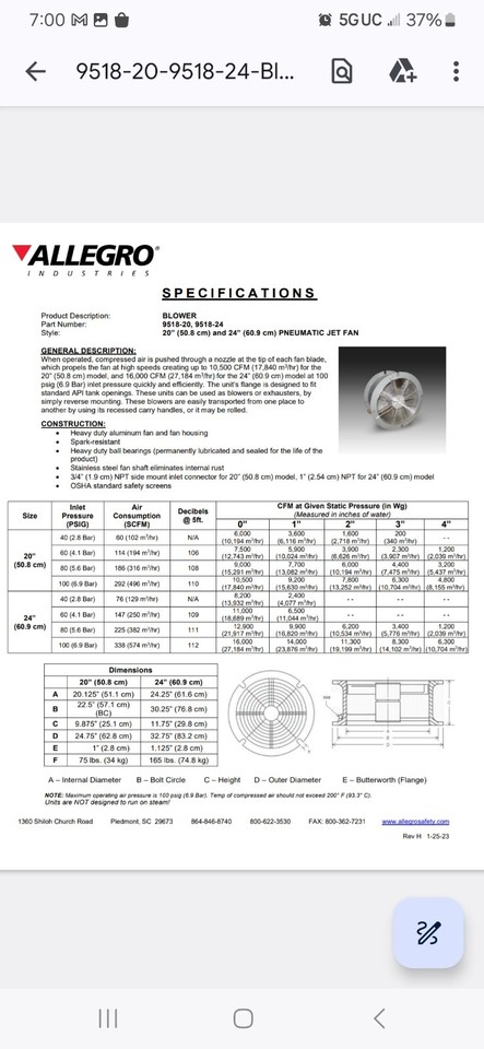 Allegro Industries 9518-20 Jet Fan Air Mover | eBay