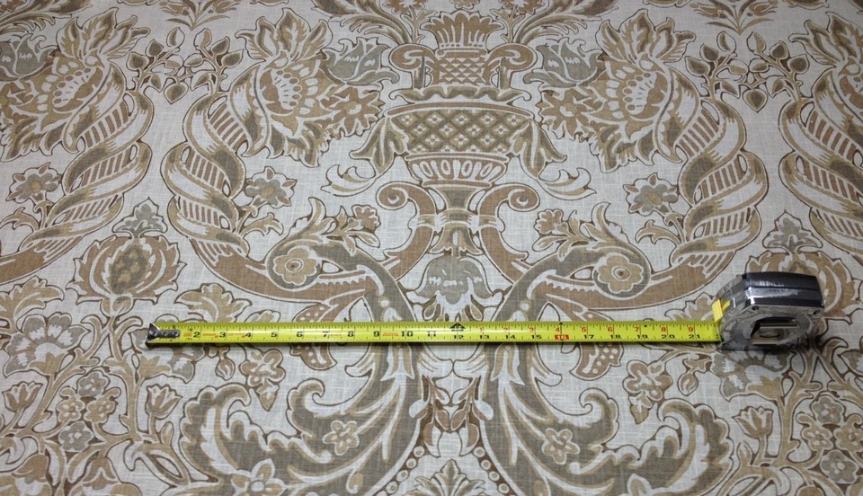 BALLARD DESIGNS PALOMAR SAND BEIGE KRAVET FLORAL VASE 100% LINEN FABRIC ...