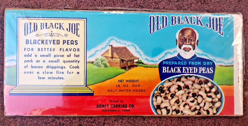 LITTLE JOE & Old Black Joe Black Eyed Peas, 3 unused can labels ...