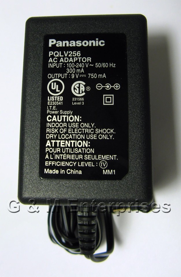 New Panasonic PQLV256X AC Adapter For KX-TGA450B Cordless Handsets - US ...