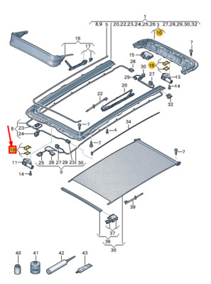 VW Tiguan AD Schiebedachmotor-Sicherungsclips-Set 3G9898804A, Original ...
