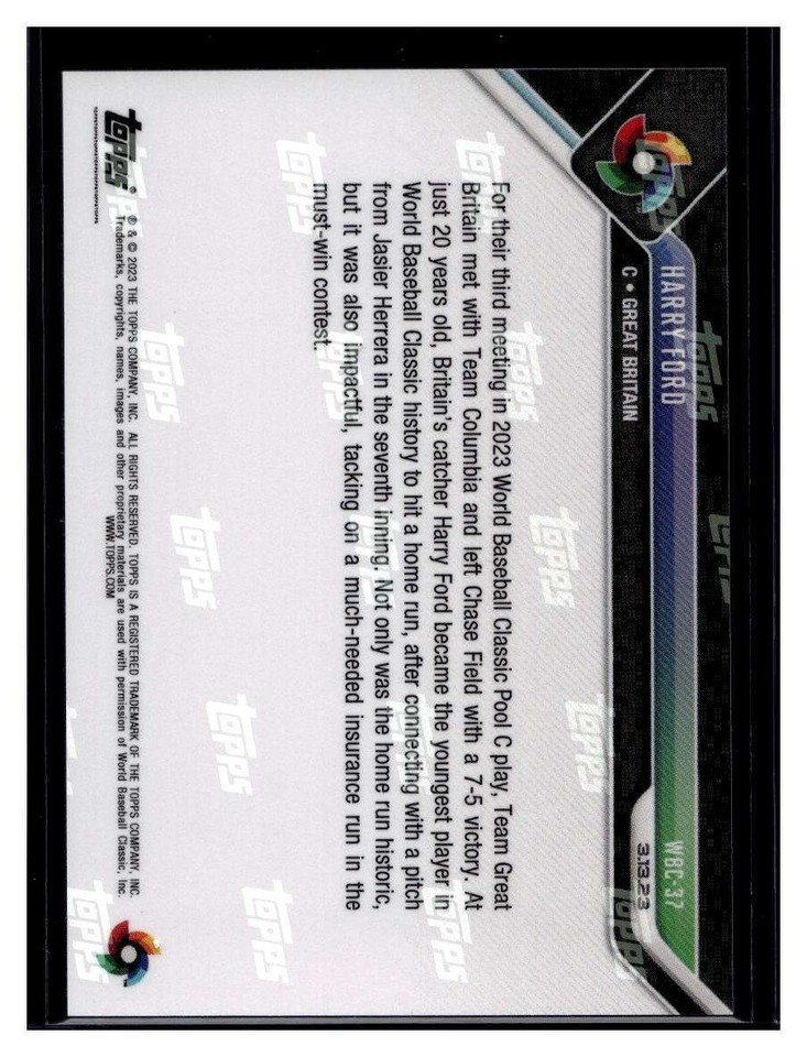 2023 Topps Now #WBC-37 Harry Ford World Baseball Classic Base Card (Qty ...