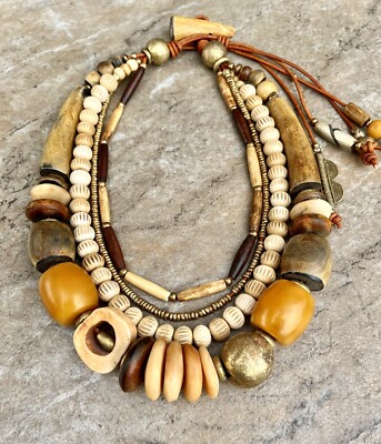 Boho Chic Multi strand Necklace Handmade Design | eBay