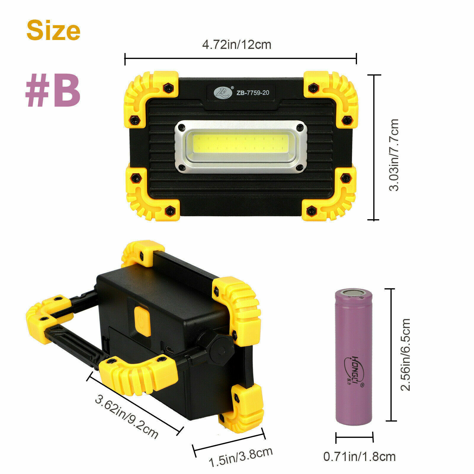 Rechargeable LED COB Work Light Car Garage Mechanic Flashlight Flood ...