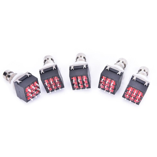 5 pcs 3PDT 9-Pin Guitar Effects Stomp Switch Pedal Box Foot Metal True ...