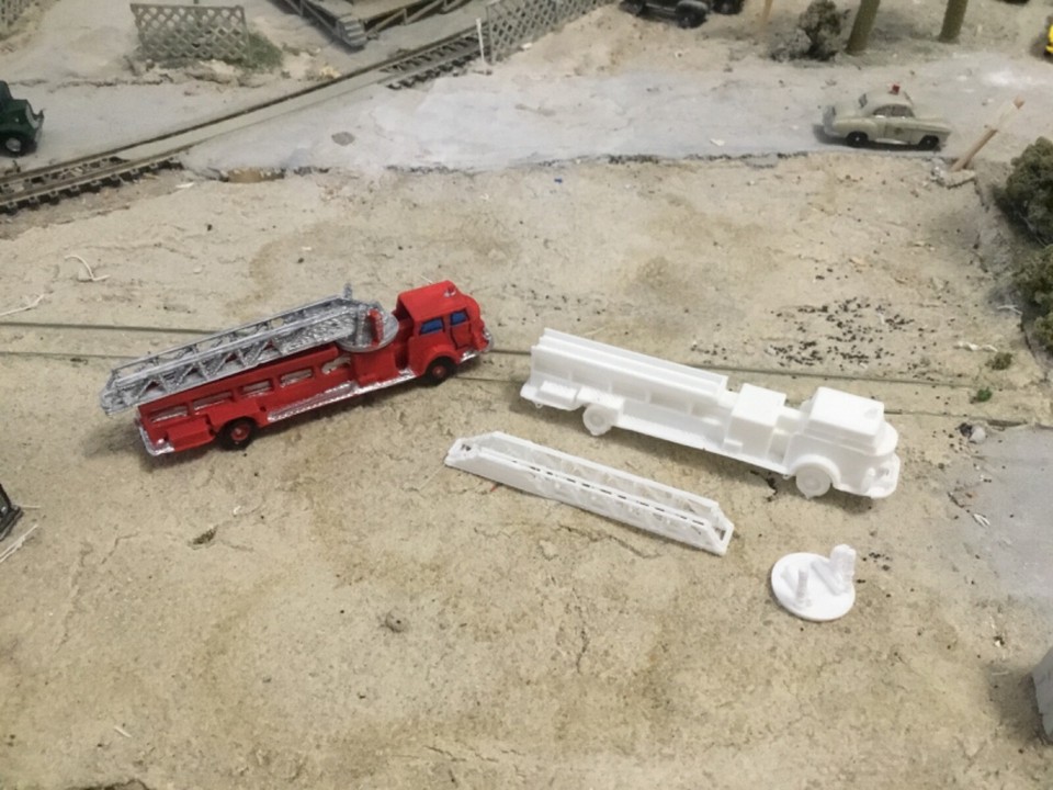 N Scale Fire Truck Engine American Lafrance 700 Ladder 3d printed ...