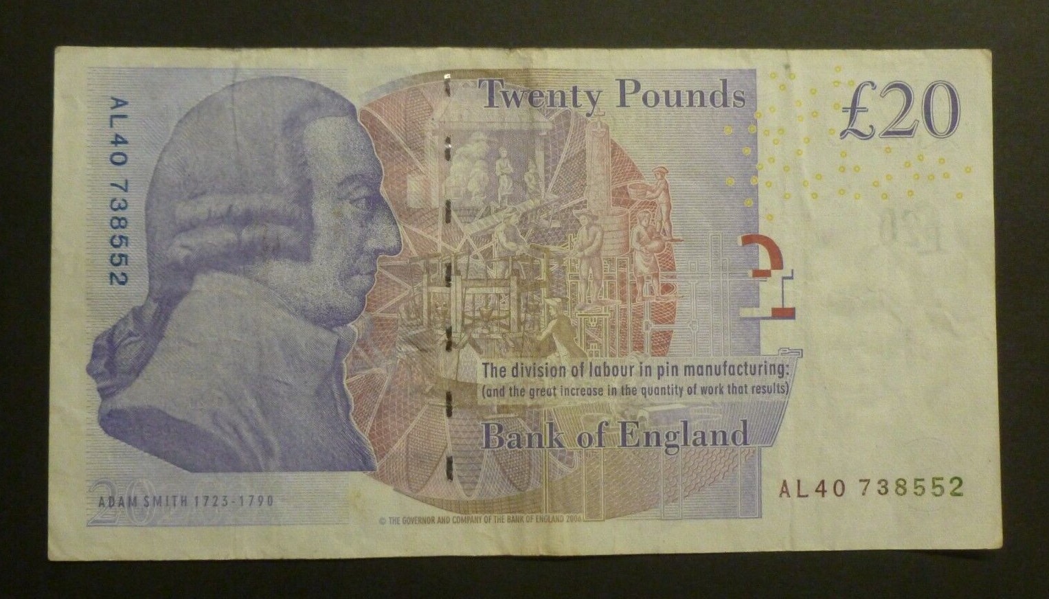 Adam Smith £20 Banknotes Better Prefixes First Last etc AA01 / LL01 etc ...