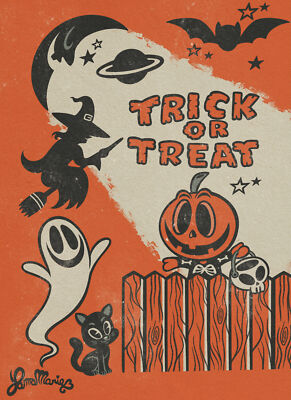 Vintage Halloween Poster Photo Print Spooky Wall Decor Reproduction 17 ...