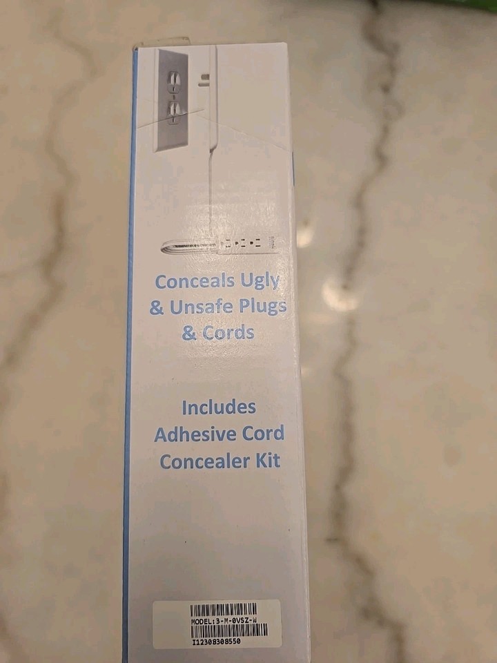 Sleek Socket 3 ft. 3-Outlet Cord and Plug Concealer with Cord ...