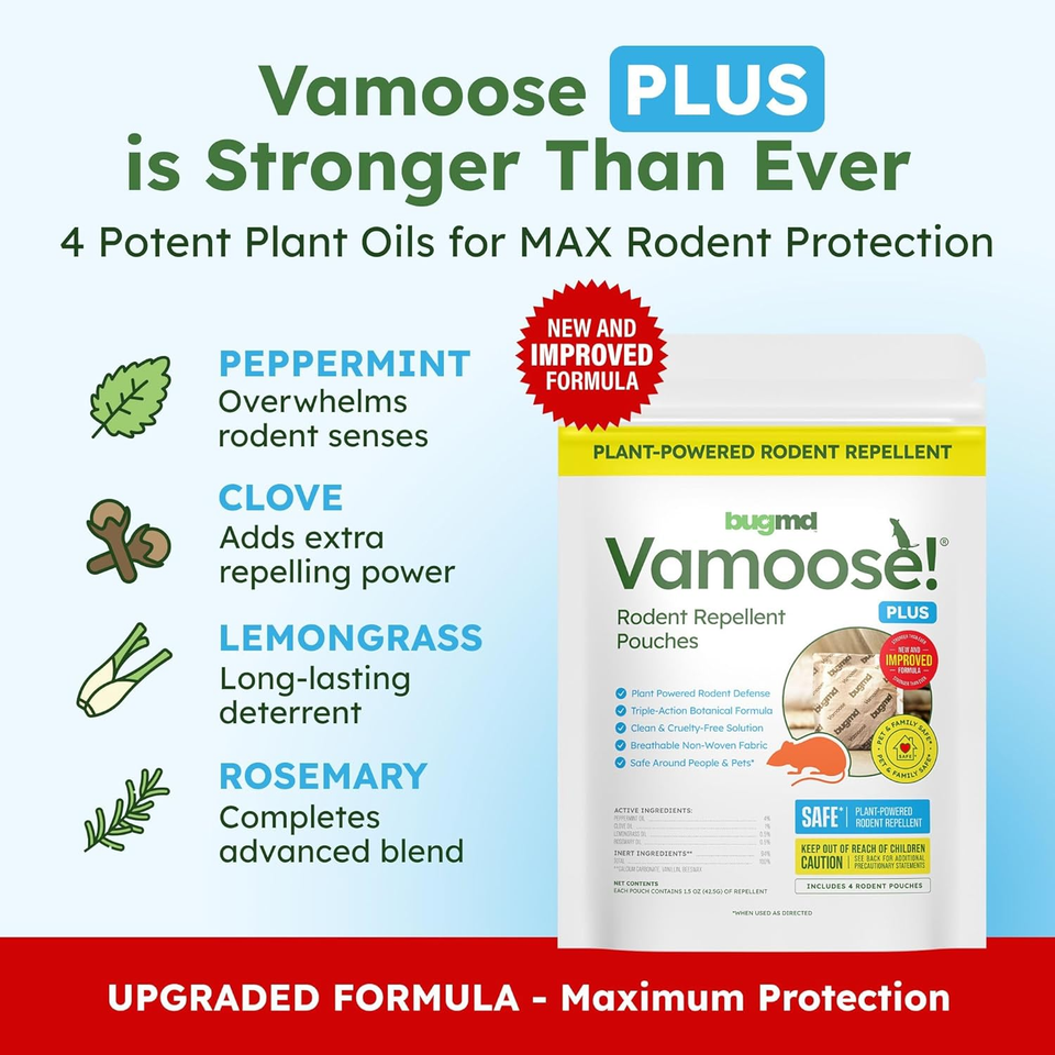 Vamoose plus Peppermint Oil Mouse Repellent Pouches | Natural Mice ...