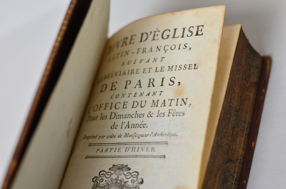 Antique Tree Calf Leather Bound French Prayer Book 1778 - Pre French ...