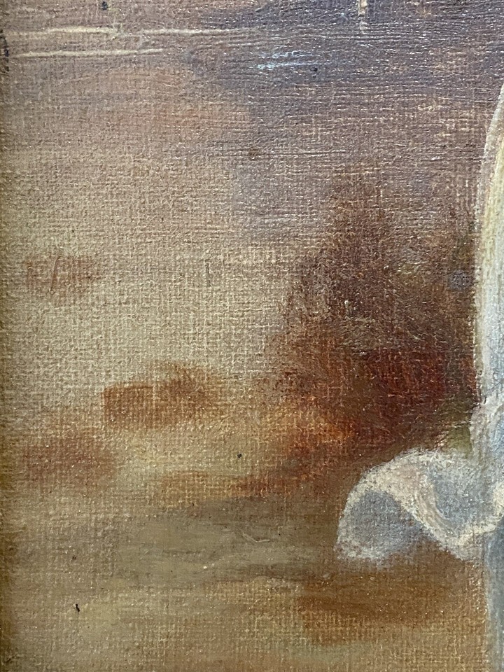 🔥 Antique Old 19th c English Impressionist Woman Portrait Oil Painting ...