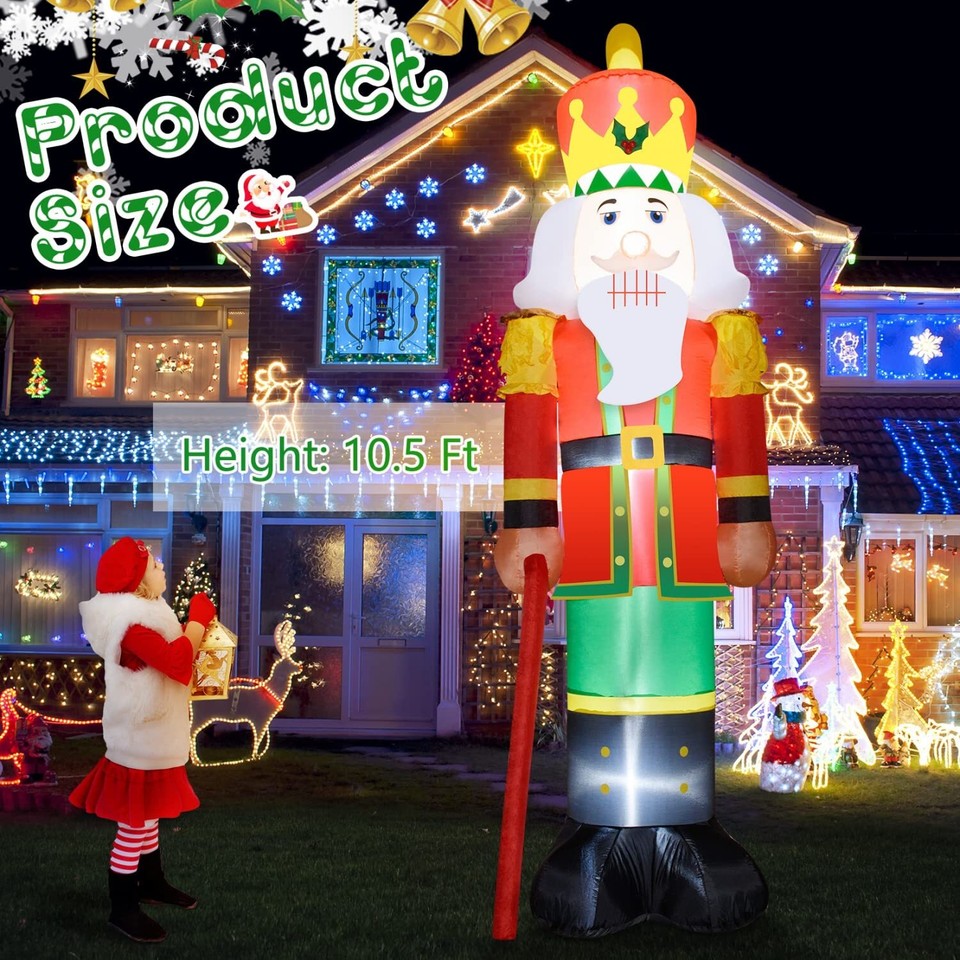 10 ft Giant Christmas Inflatables Nutcracker Soldier Outdoor Decoration ...