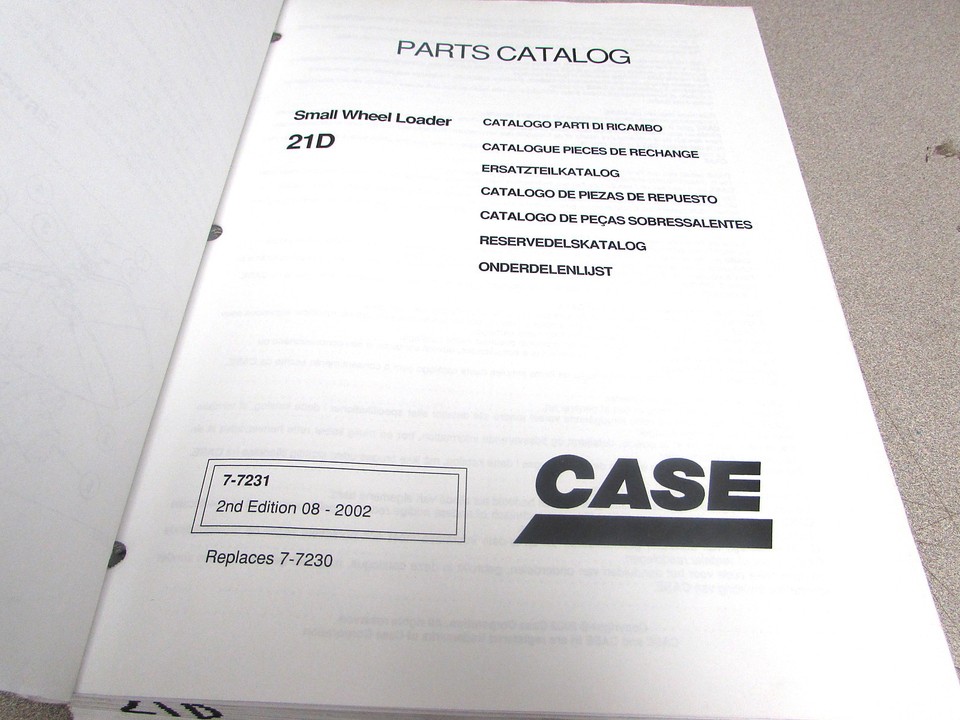 Case 21D Small Wheel Loader Parts Catalog Manual 7-7231 2002 | eBay
