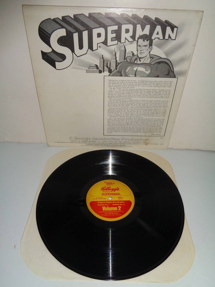 Superman Original Radio Broadcast Volume 2 LP Vinyl 1974 Mark 56 ...