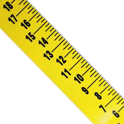 Adhesive Backed Mylar Vertical Marked Measuring Tape, 1/4" Graduation ...