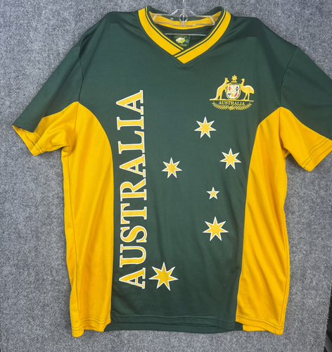 Australia Roo Rugby Soccer Shirt Jersey Futbol Stars Men's Large Yellow ...