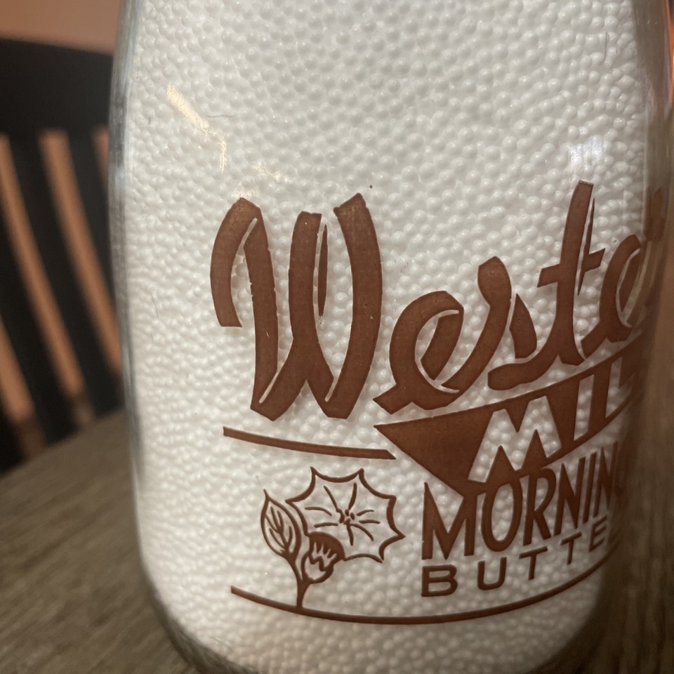 SRPQ WESTERN MILK MORNING GLORY BROWN QT MILK BOTTLE BUTTE, MONTANA | eBay