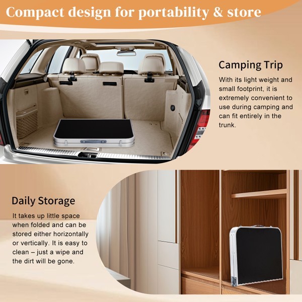 Aluminum Folding Table 4 ft Portable Indoor Outdoor Picnic Party ...