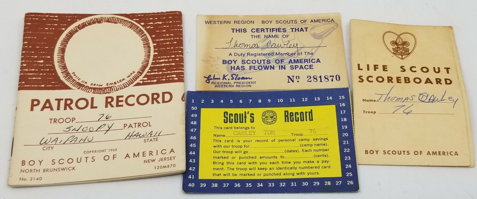 Hawaii Boy Scouts of America BSA Lot Garrison Caps Neck Scarf Merit ...