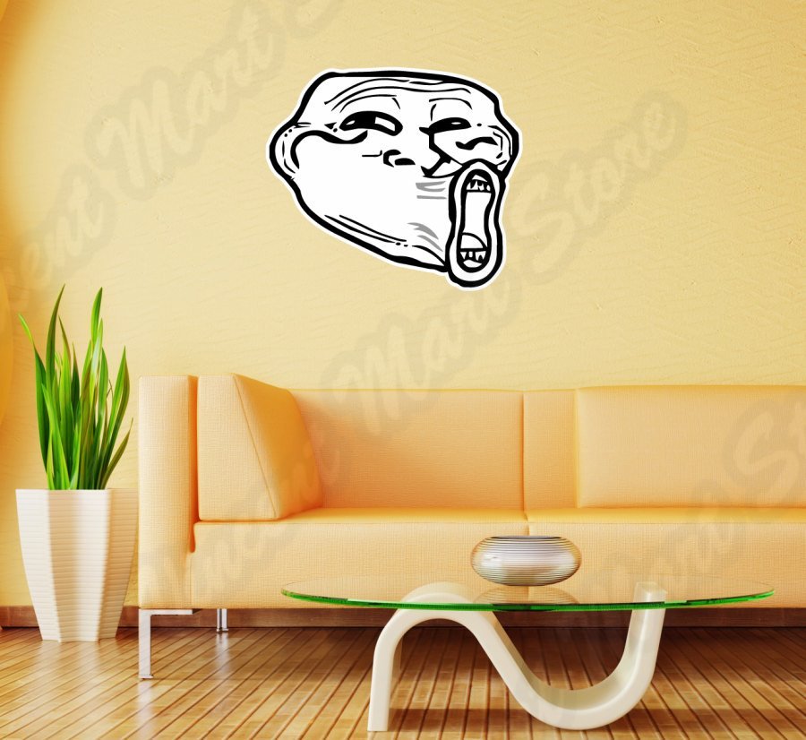 Internet Troll Face Trollface Trolling Wall Sticker Room Interior Decor ...