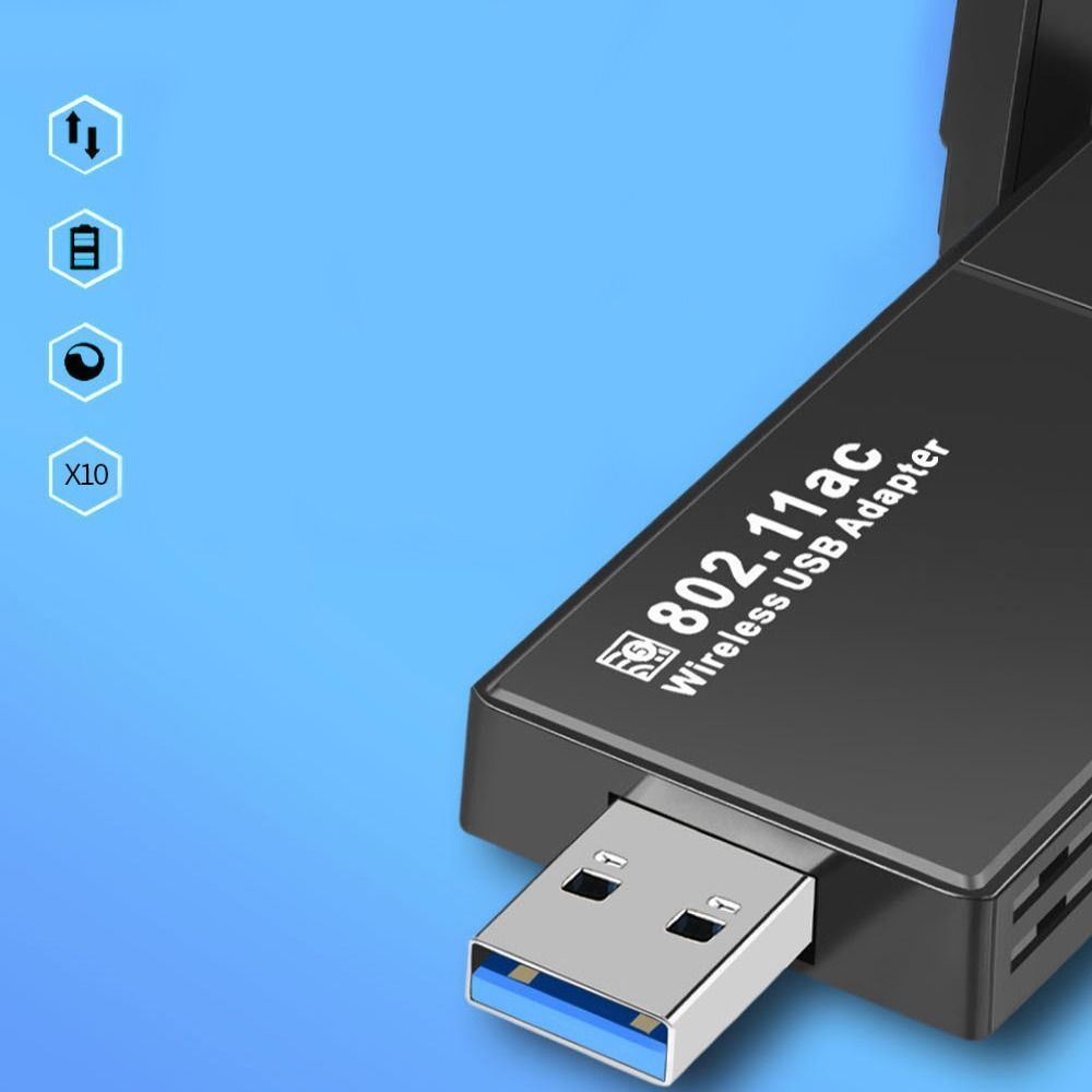 PC Wi-Fi Dongle USB Wifi Adapter 1300Mbps Dual Band External Antenna | eBay