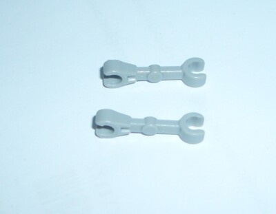 Lego Ersatzteil: 2x mechanischer Arm, gerade mit Clip 90°, grau ...
