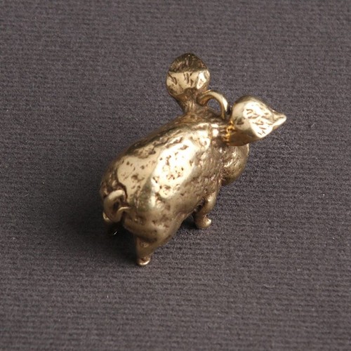 Copper Chinese Zodiac Flying Pig Statue Home Decoration Antique Brass ...