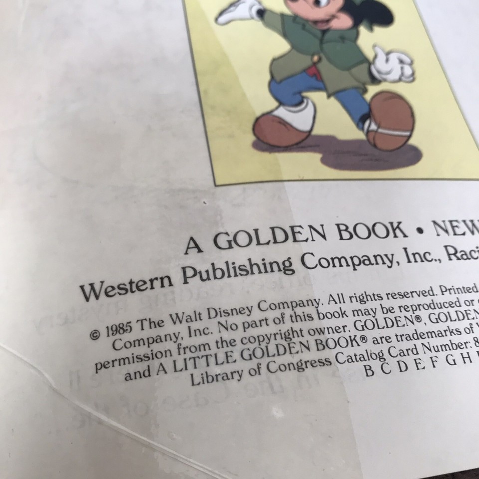 Walt Disney Detective Mickey Mouse 1985 A Little Golden Book ...