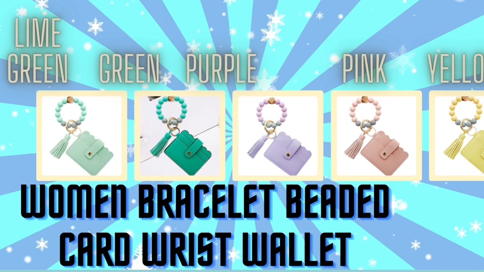Wallet Beaded Bracelet Wrist Keychains KeyRings Card Holder Wristlet | eBay