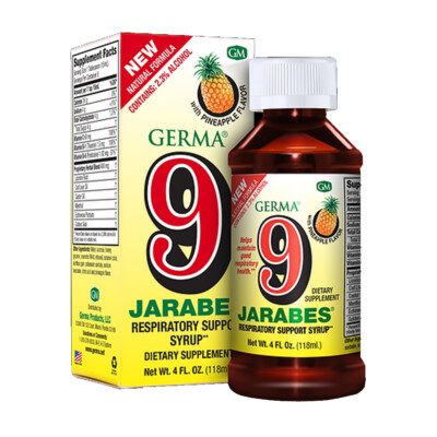Germa 9 Jarabes Respiratory Support Syrup. Fortified with Vitamin C, B1 ...