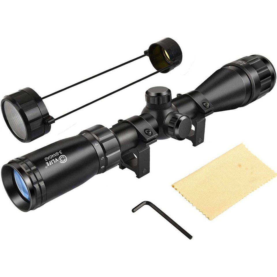 3-9X40 Rifle Scope Mil-Dot Reticle Optics Scope W/ Mounts - Adjustable ...