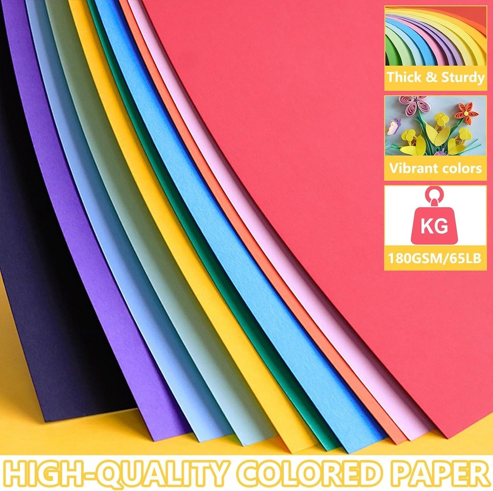 40 Sheets Colored Cardstock 8.5 x 11,Construction Paper 40 Assorted | eBay
