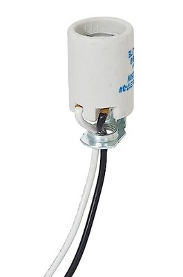 B&P Lamp Intermediate Base E17 Keyless Unglazed Porcelain Socket with ...