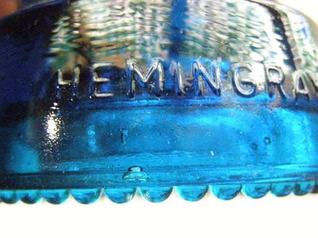 SI 162-3.875 Hemingray-19 NAJ 04 private issue turquoise blue glass ...