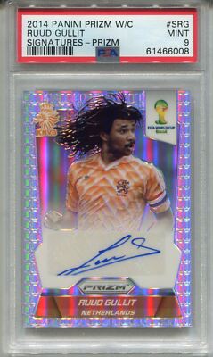 Panini Prizm World Cup Soccer 2014 Prizm Autograph [25] Ruud Gullit PSA ...