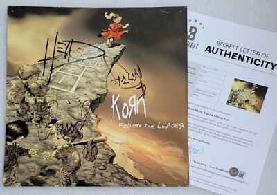 KORN SIGNED ALBUM FLAT BECKETT LOA BAS COA BAND AUTOGRAPHED FOLLOW THE ...