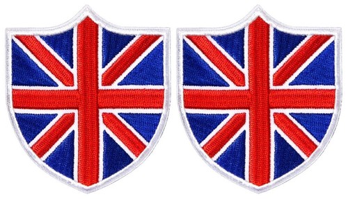 UK Union Jack British Flag Shield Embroidery Patch | 2PC iron on or Sew ...
