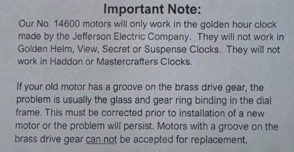 **Sale** New Golden Hour Clock Motor - USA 115 Volt | eBay