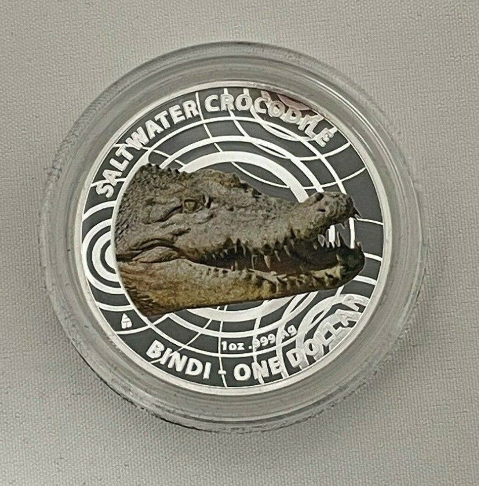 2013 Bindi Saltwater Crocodiles - $1 Coloured Silver Proof Coin - Low ...