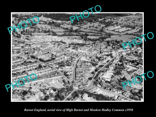 OLD LARGE HISTORIC PHOTO OF BARNET ENGLAND VIEW OF H/B & MH COMMON ...