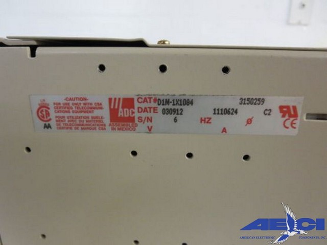 ADC D1M-1X1084 DSX-1 84 CKT REAR CROSS-CONNECT PANEL DUAL MONITORS 1-84 ...