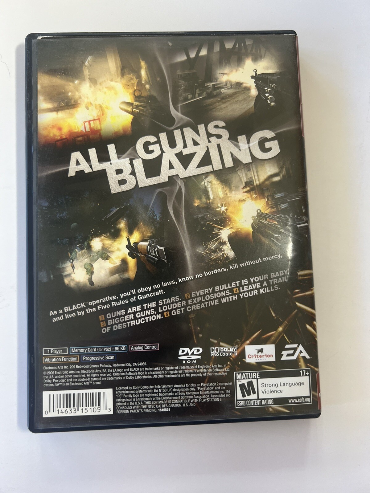 Black (Sony PlayStation 2) Complete CIB - Shooter Original Black Label ...
