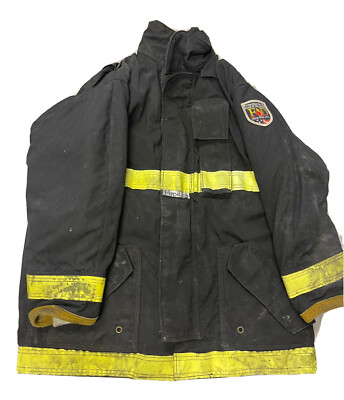 FIRE-DEX Firefighter Turnout Bunker Gear Jacket Black 46 Chest 35 ...