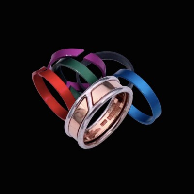 Hans Hansen. 14k Gold Ring with insert Rings #20325 - Gail Spence. | eBay