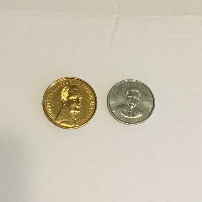 Vintage Lot of 2 George Wallace Governor of Alabama Coins Gold Tone ...