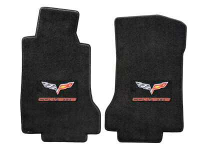 NEW! 2007-2013 C6 Corvette Carpet Floor mats W/Flags & RED Script Logo ...